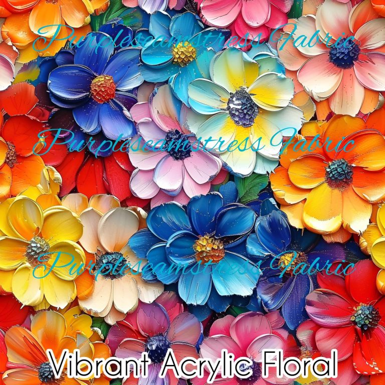 Vibrant Acrylic Floral – Purpleseamstress Fabric