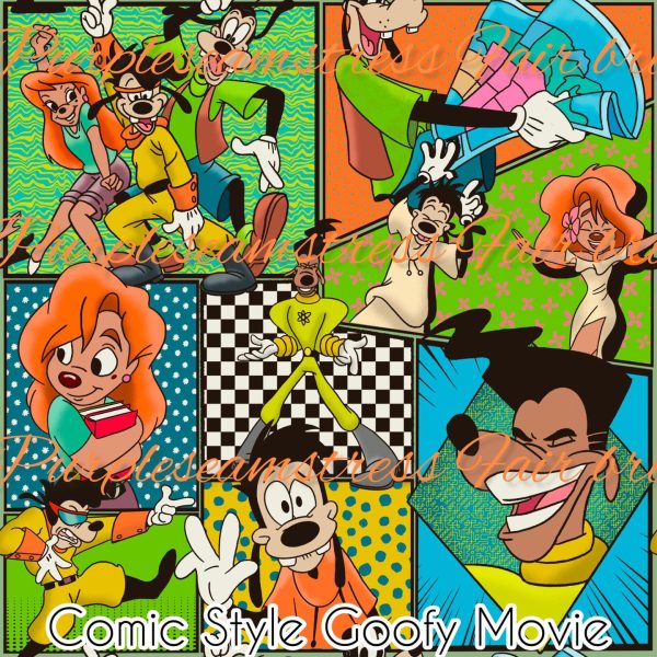 Comic Style Goofy Movie – Purpleseamstress Fabric
