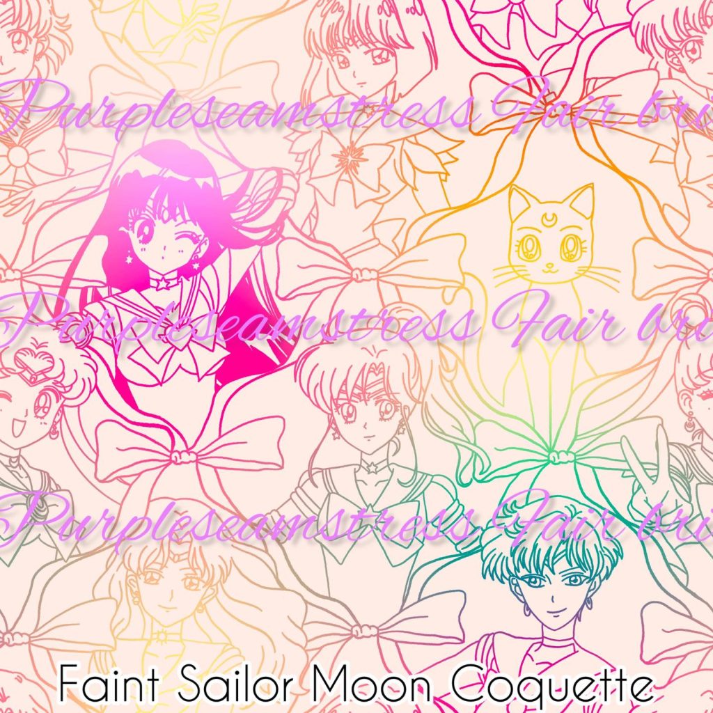 Faint Sailor Moon Coquette – Fabric – Purpleseamstress Fabric