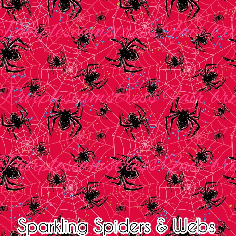 Sparkly Spiders & Webs – Fabric – Purpleseamstress Fabric