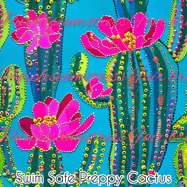 Swim Safe Preppy Cactus – Purpleseamstress Fabric