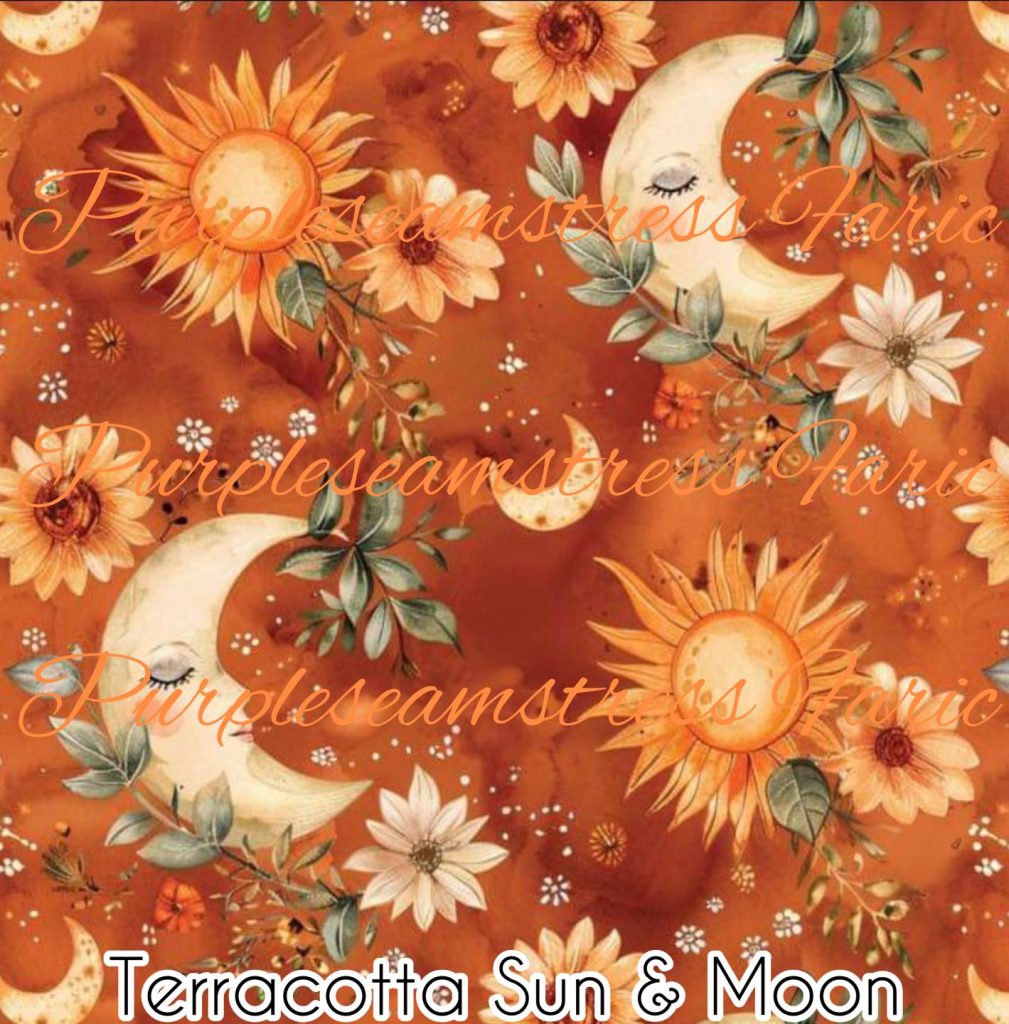 Terracotta Sun & Moon – Fabric – Purpleseamstress Fabric