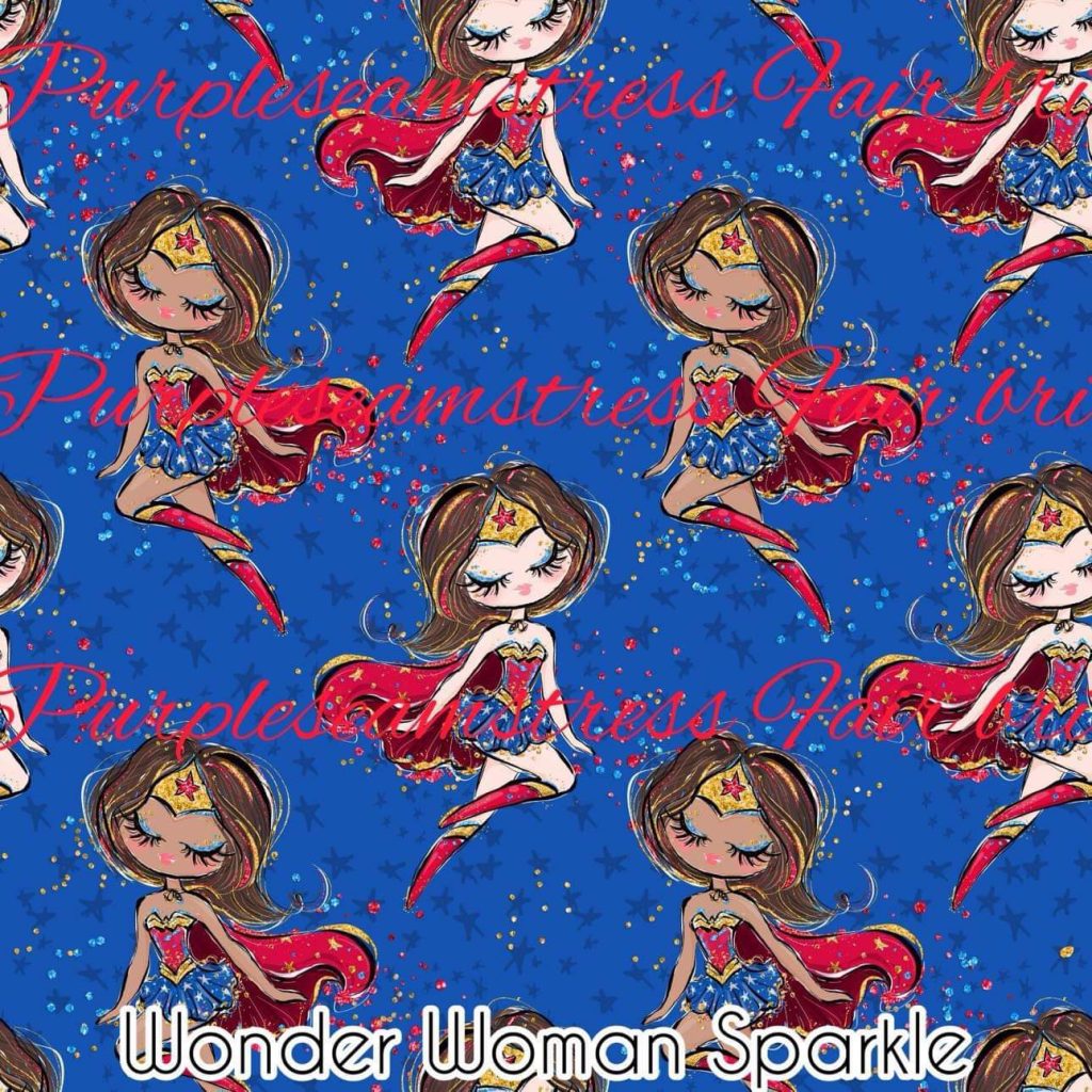 Wonder Woman Sparkle – Fabric – Purpleseamstress Fabric