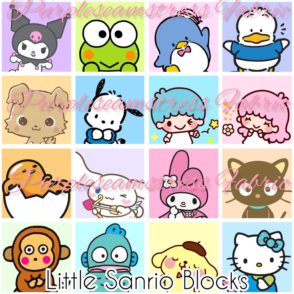 Little Sanrio Blocks – Fabric – Purpleseamstress Fabric