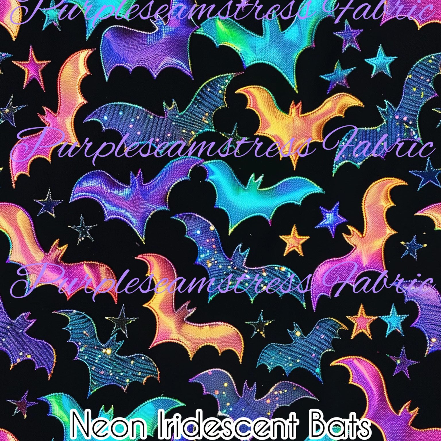 Neon Iridescent bats – Fabric – Purpleseamstress Fabric