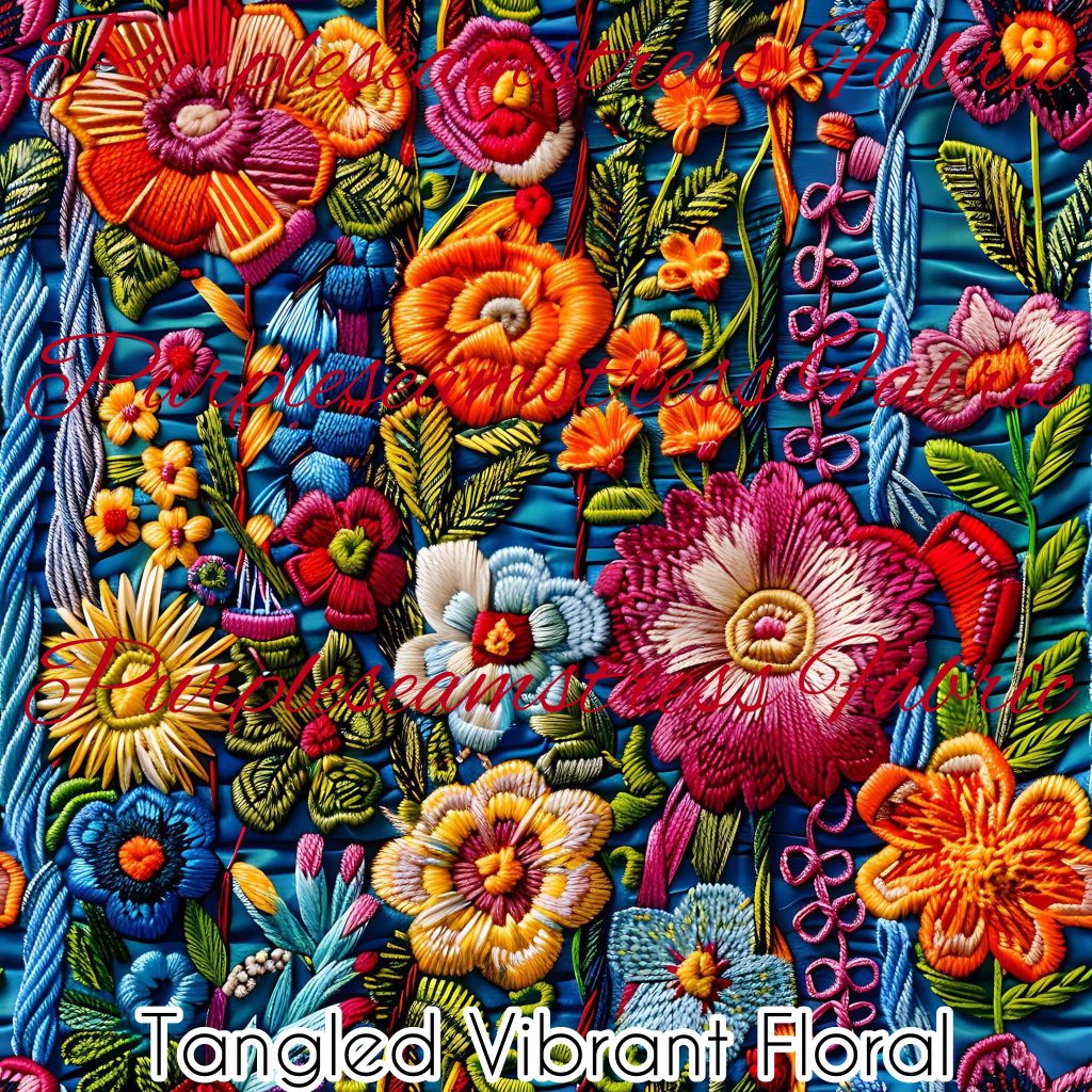 Tangled Vibrant Floral – Purpleseamstress Fabric