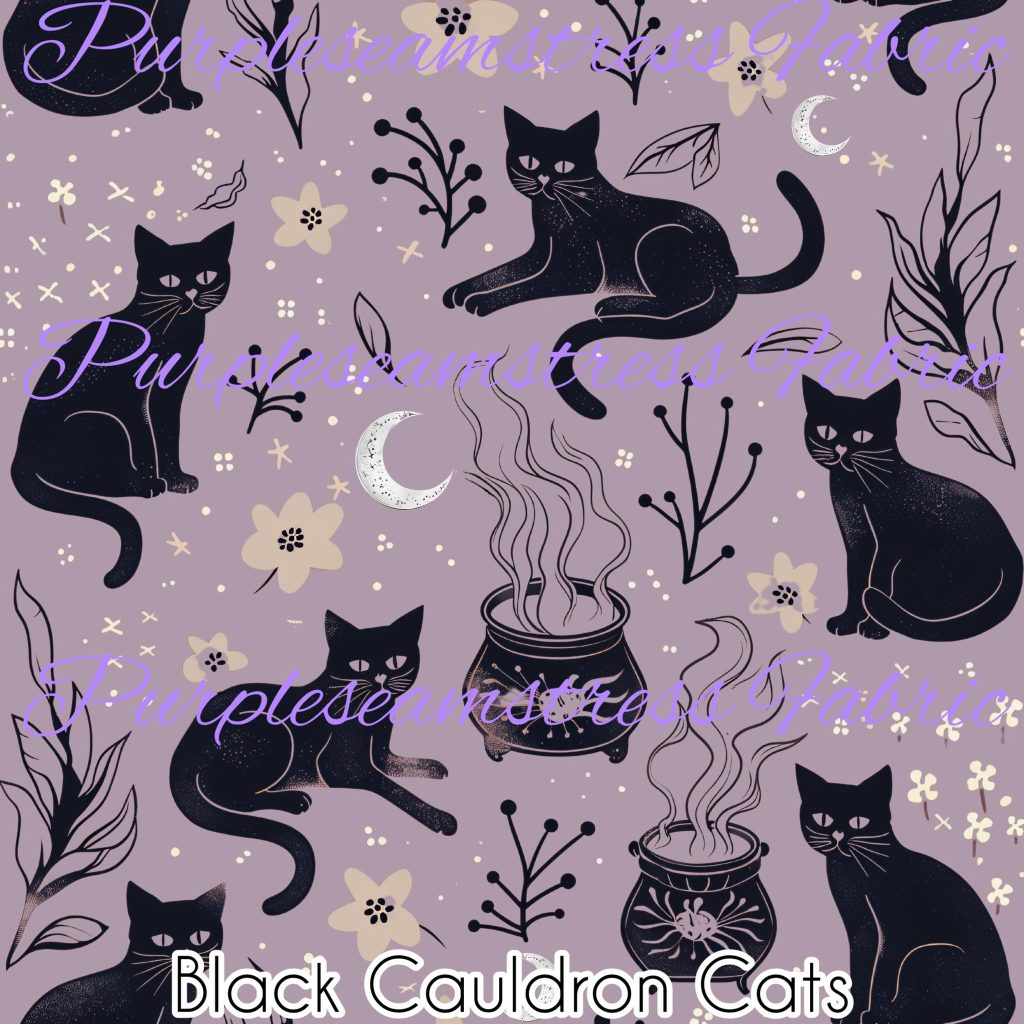 Black Cauldron Cats – Purpleseamstress Fabric