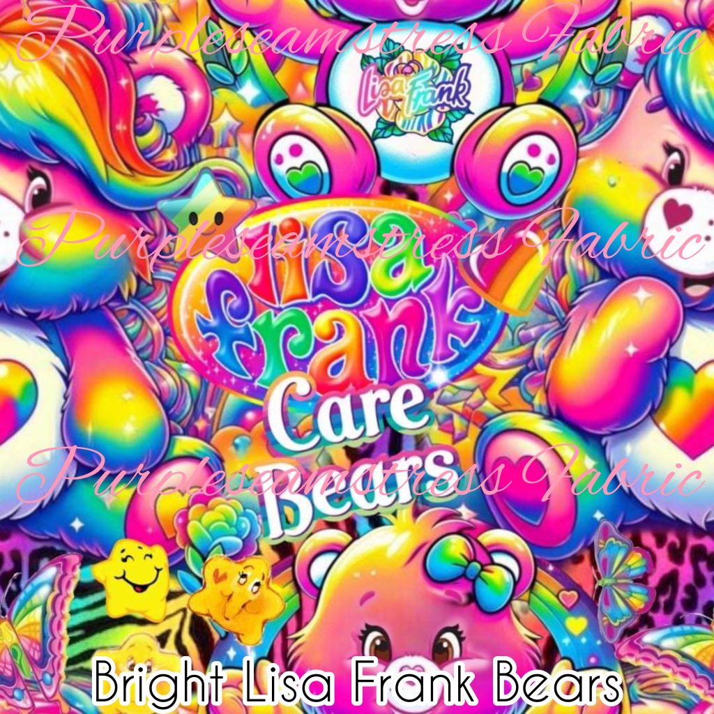 Bright Lisa Frank Bears – Fabric – Purpleseamstress Fabric