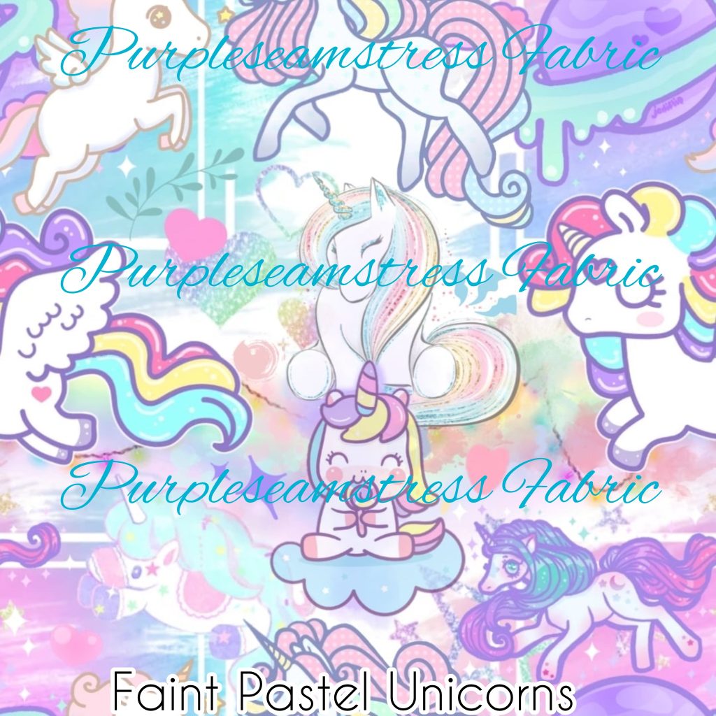 Faint Pastel Unicorns – Purpleseamstress Fabric