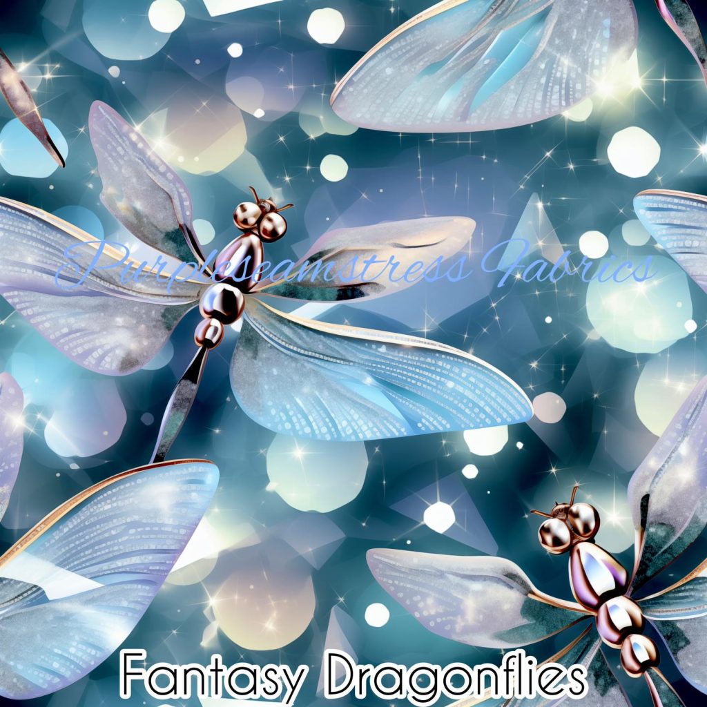 Fantasy Dragonflies – Fabric – Purpleseamstress Fabric