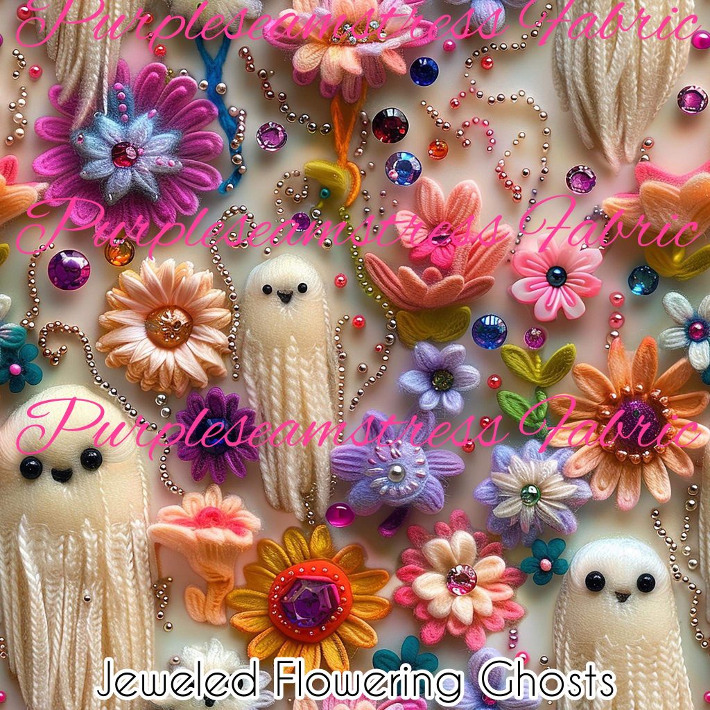 Jeweled Flowering Ghosts – Purpleseamstress Fabric