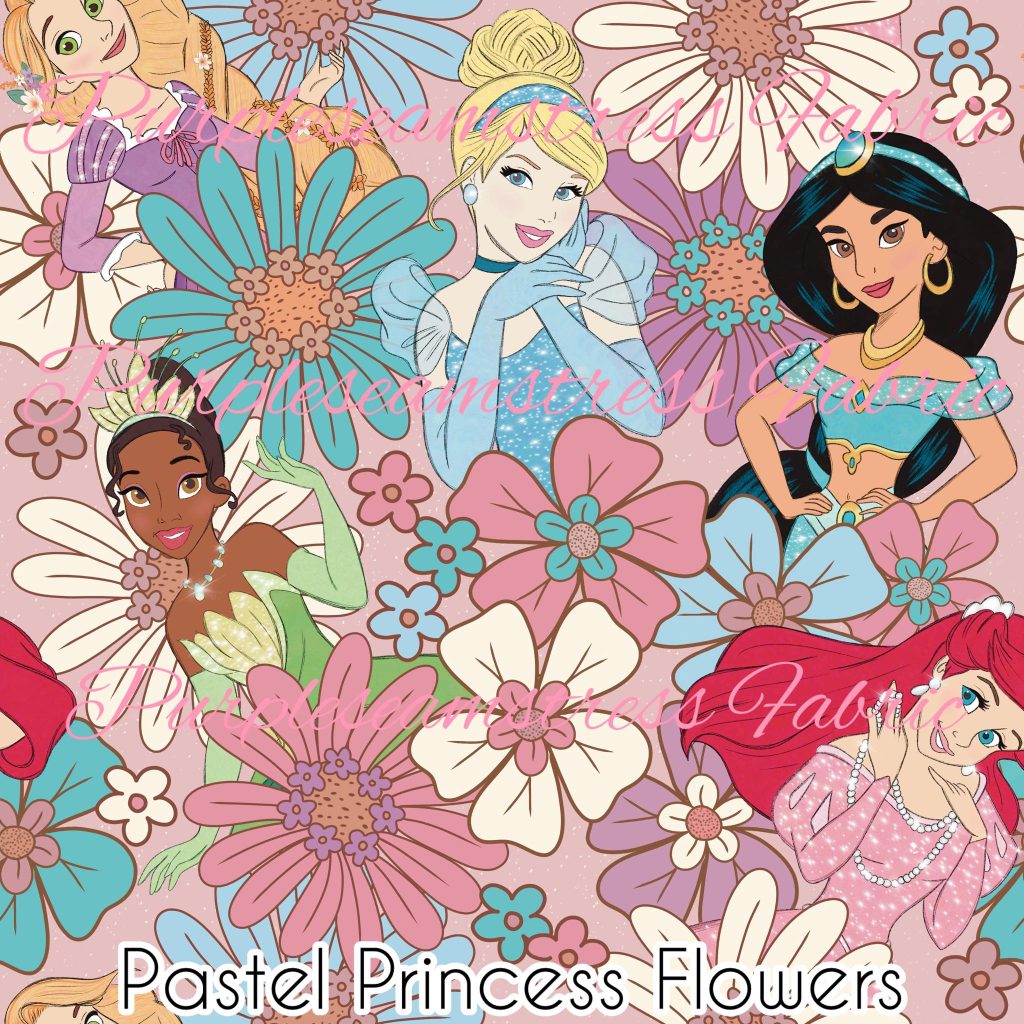Pastel Princess Flowers – Fabric – Purpleseamstress Fabric