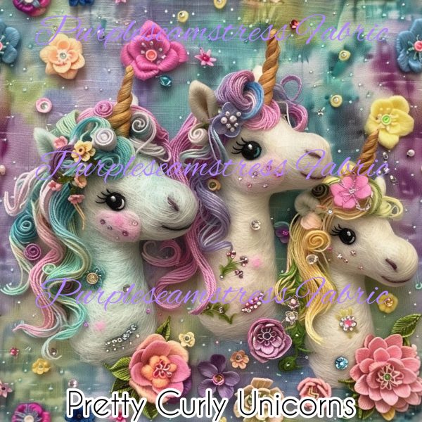 Pretty Curly Unicorns – Purpleseamstress Fabric