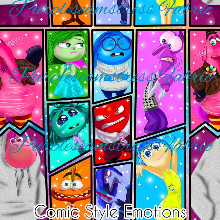 Comic Style Emotions – Fabric – Purpleseamstress Fabric