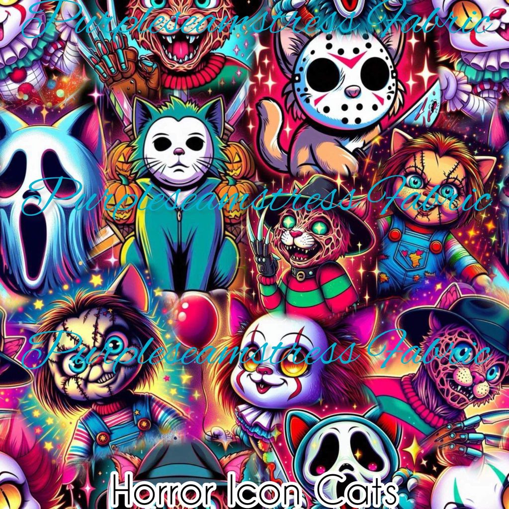 Horror Icon Cats – Fabric – Purpleseamstress Fabric