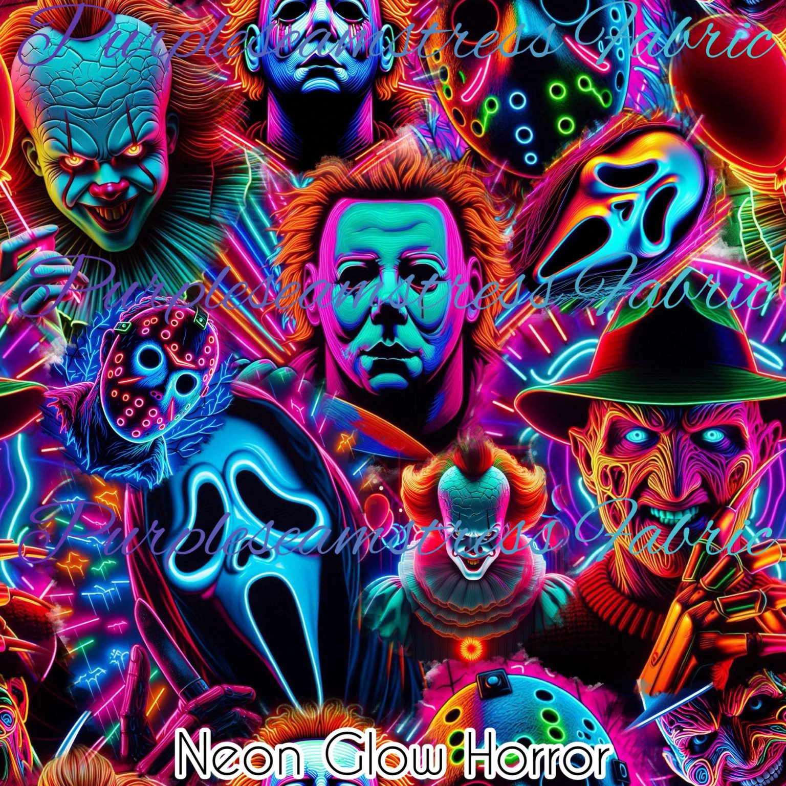 Neon Glow Horror – Fabric – Purpleseamstress Fabric