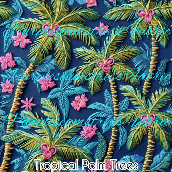 Tropical Palm Trees – Fabric – Purpleseamstress Fabric