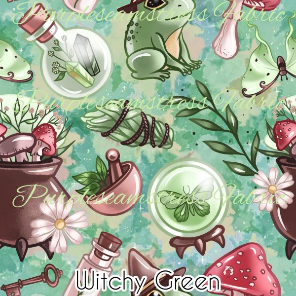 Witchy Green – Fabric – Purpleseamstress Fabric