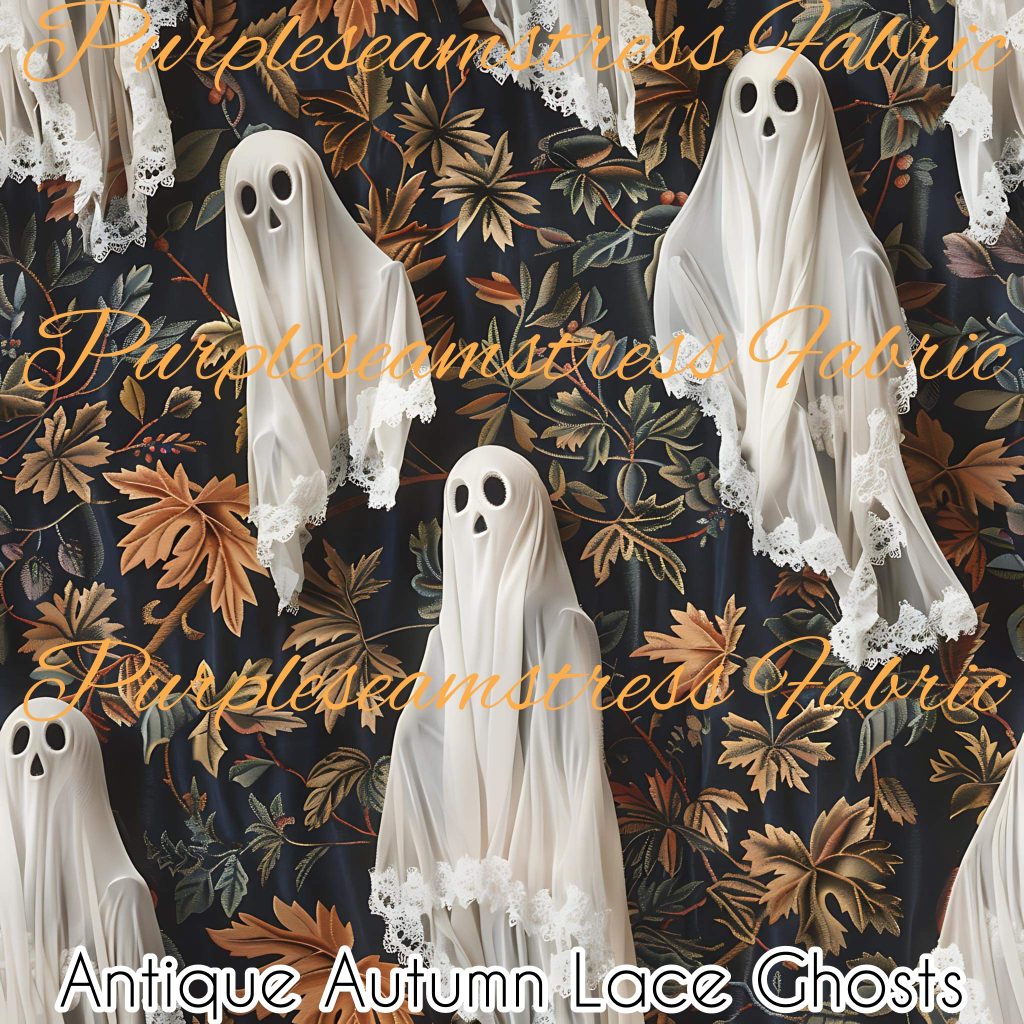 Antique Autumn Lace Ghosts – Fabric – Purpleseamstress Fabric
