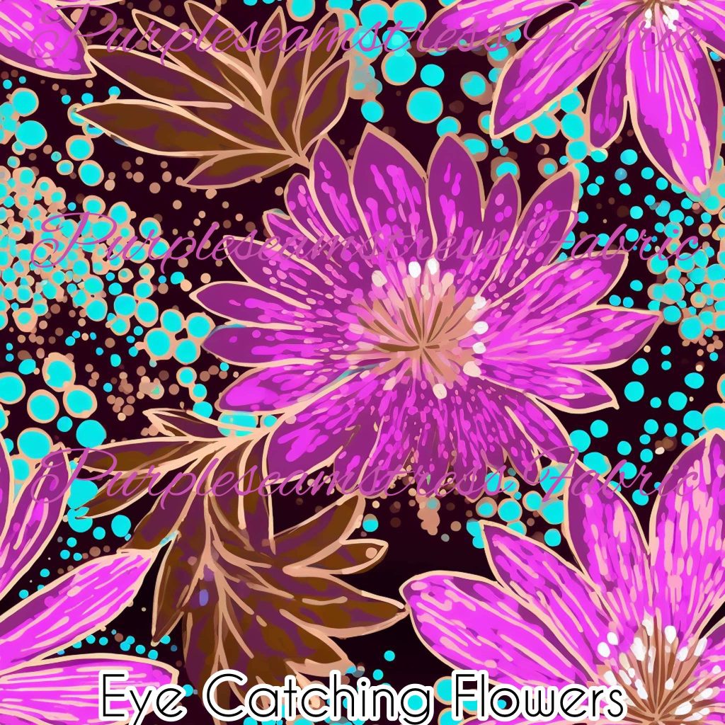 Eye Catching Flowers – Fabric – Purpleseamstress Fabric