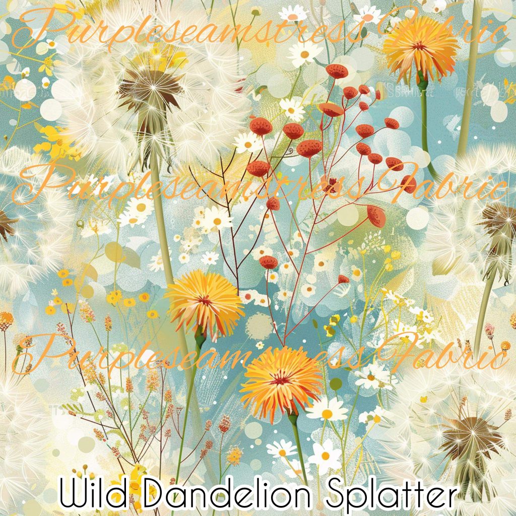 Wild Dandelion Splatter – Fabric – Purpleseamstress Fabric