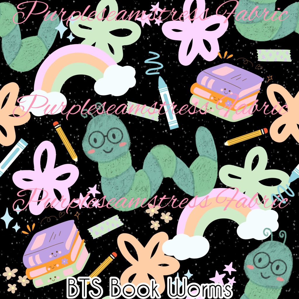 BTS Bookworms – Fabric – Purpleseamstress Fabric