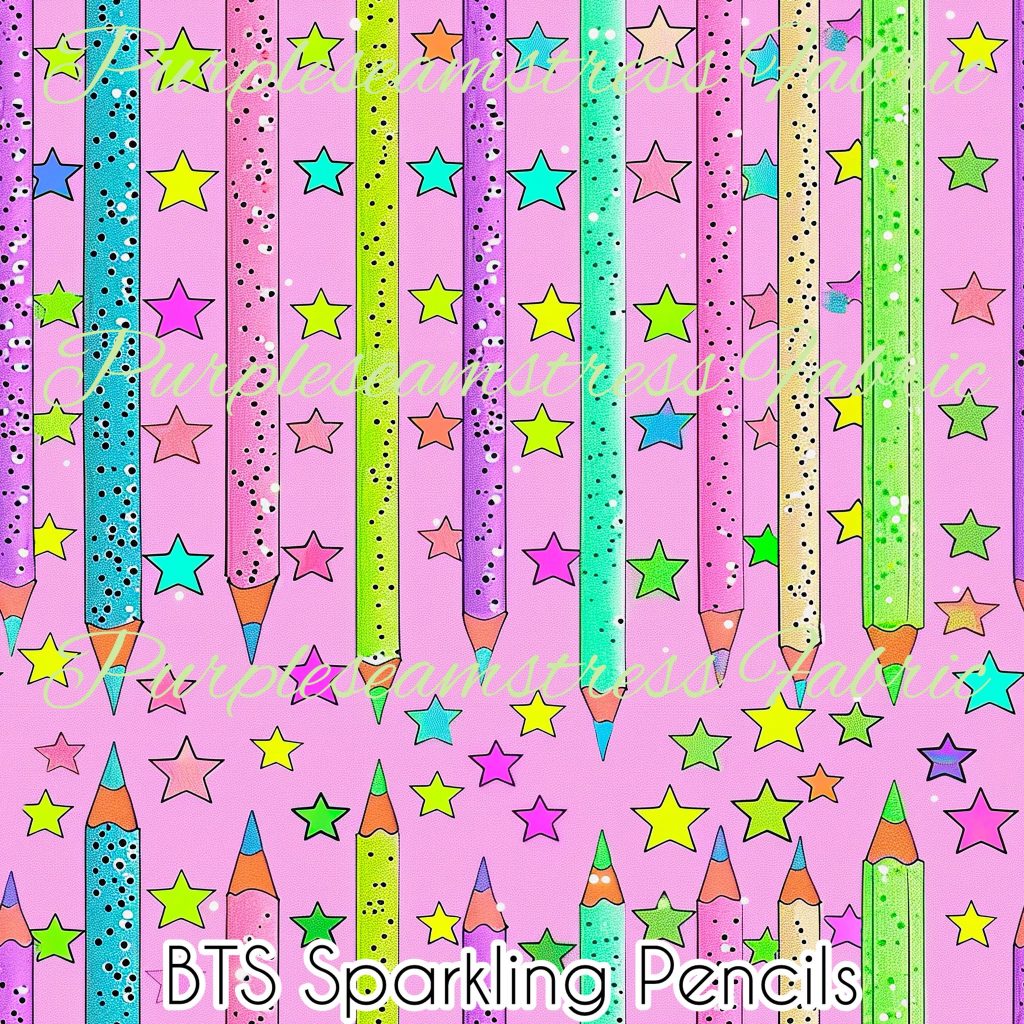 BTS Sparkling Pencils – Fabric – Purpleseamstress Fabric