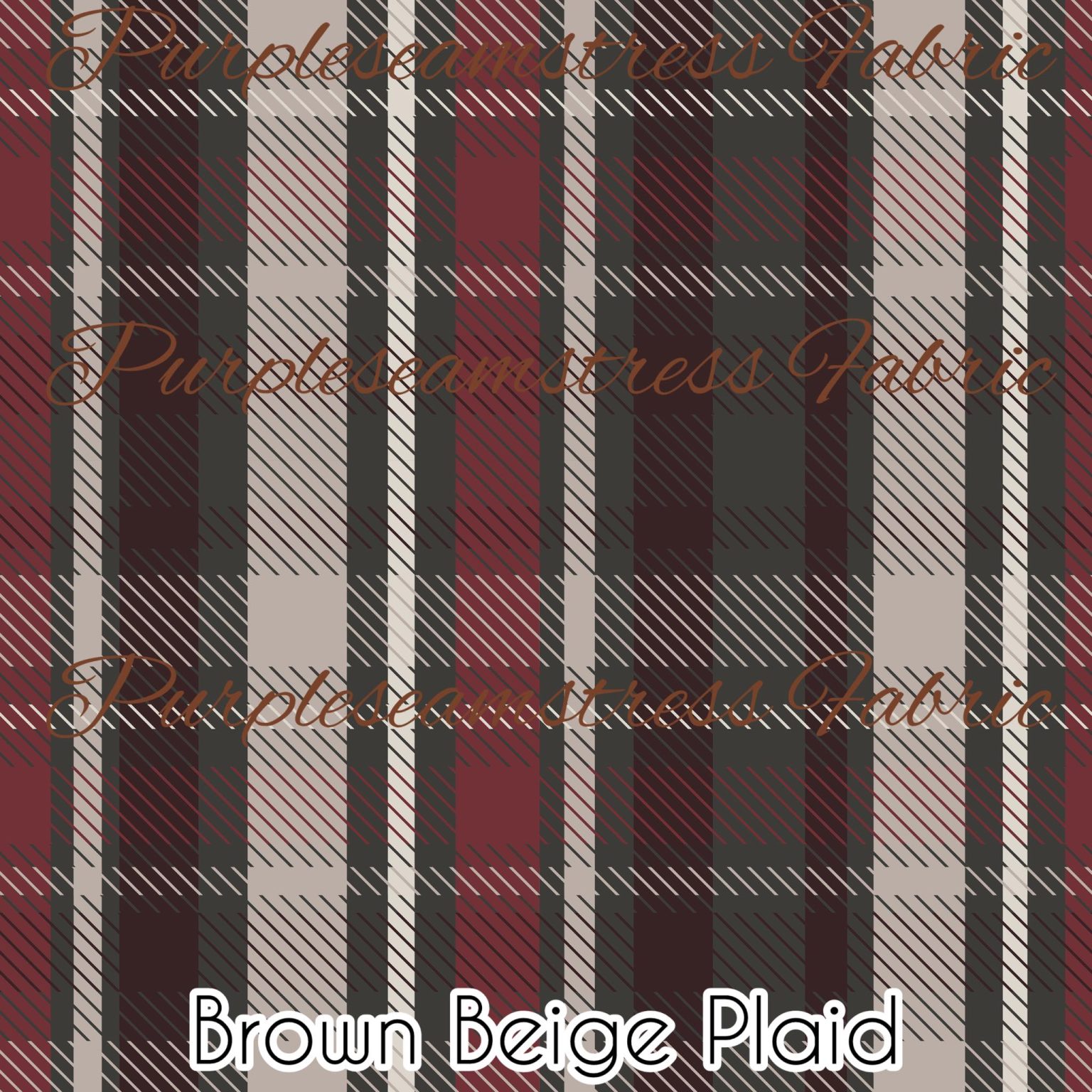 Brown Beige Plaid – Fabric – Purpleseamstress Fabric