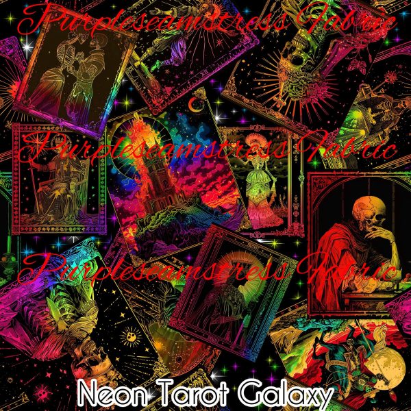 Neon Tarot Cards – Fabric – Purpleseamstress Fabric