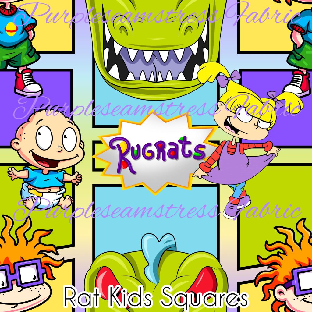 Rat Kids Squares – Fabric – Purpleseamstress Fabric