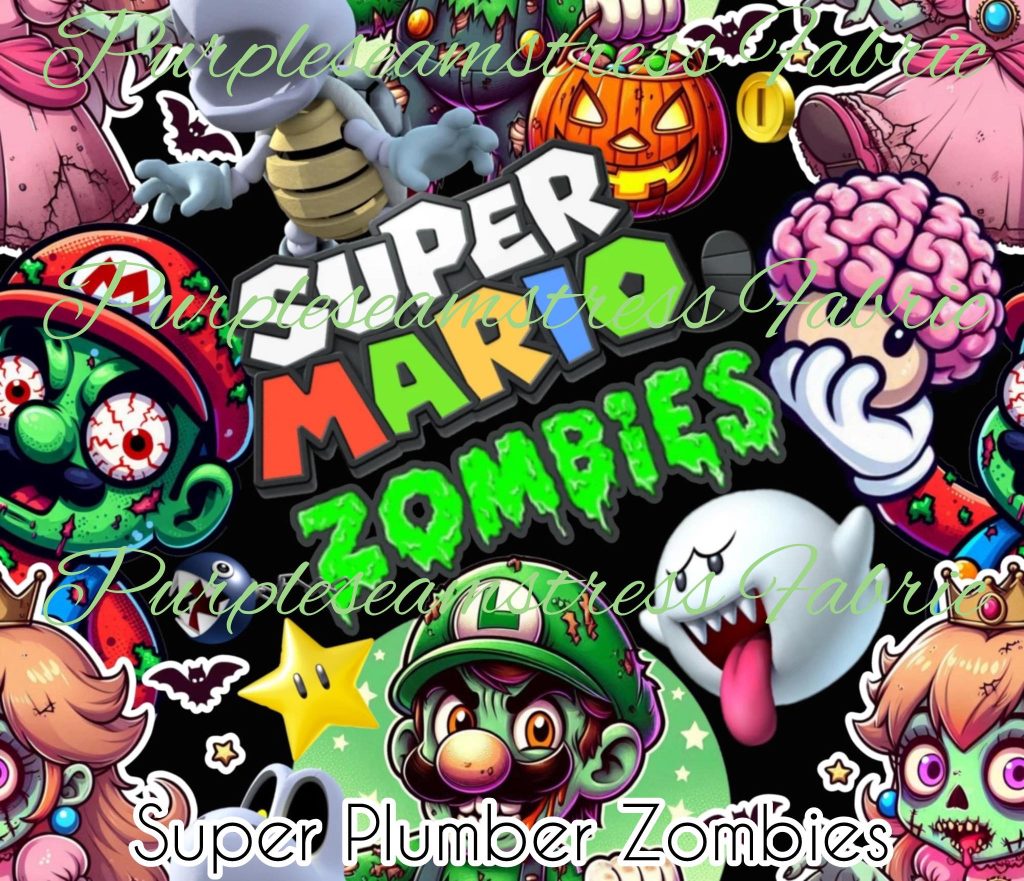 Super Plumber Zombies – Fabric – Purpleseamstress Fabric