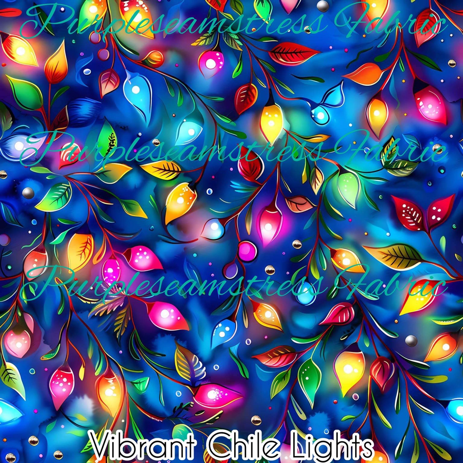 Vibrant Chile Lights – Fabric – Purpleseamstress Fabric