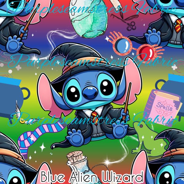 Blue Alien Wizard – Purpleseamstress Fabric