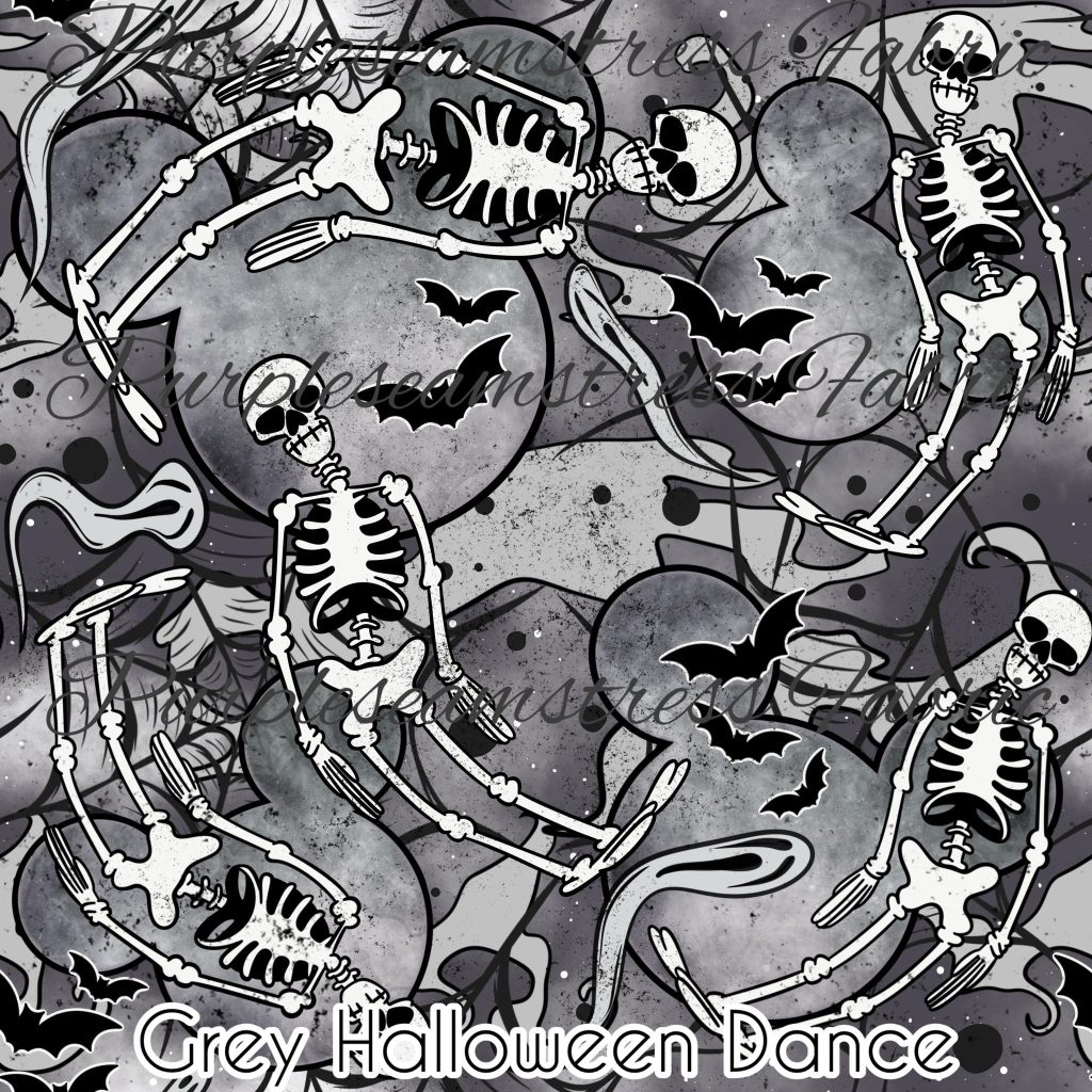 Grey Halloween Dance – Fabric – Purpleseamstress Fabric