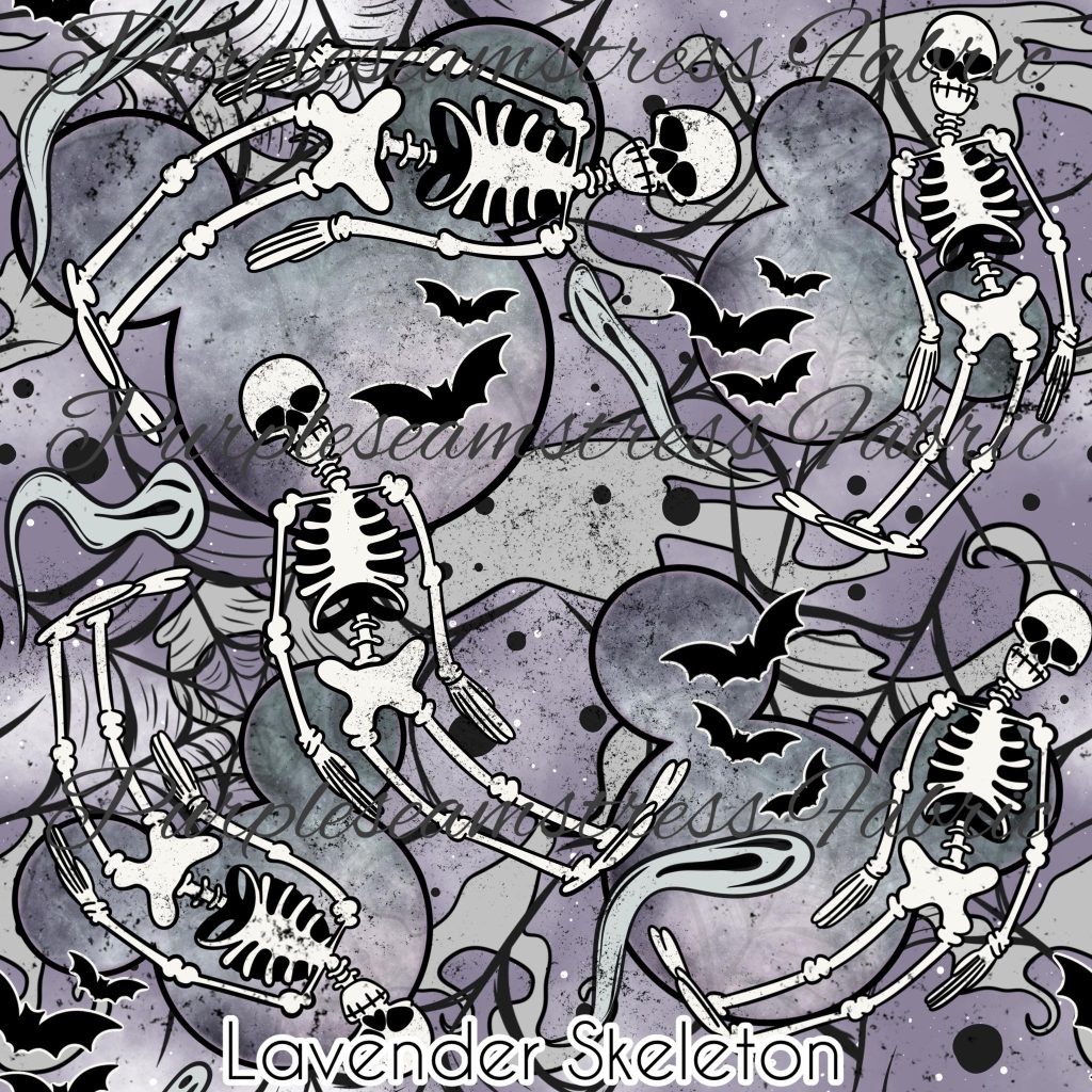 Lavender Skeleton – Fabric – Purpleseamstress Fabric