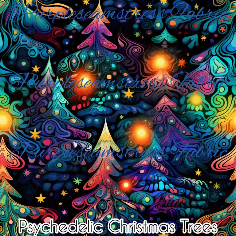 Psychedelic Christmas Tree – Fabric – Purpleseamstress Fabric