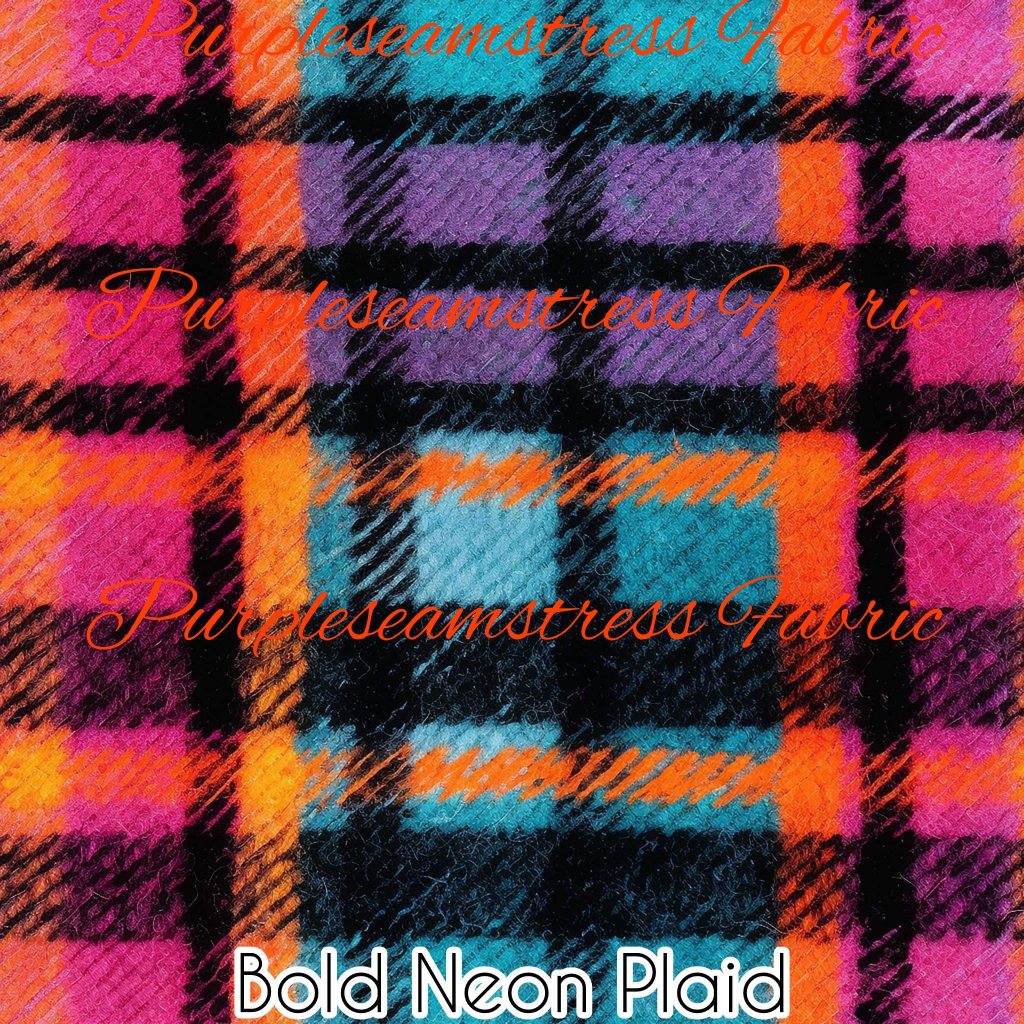 Bold Neon Plaid – Fabric – Purpleseamstress Fabric