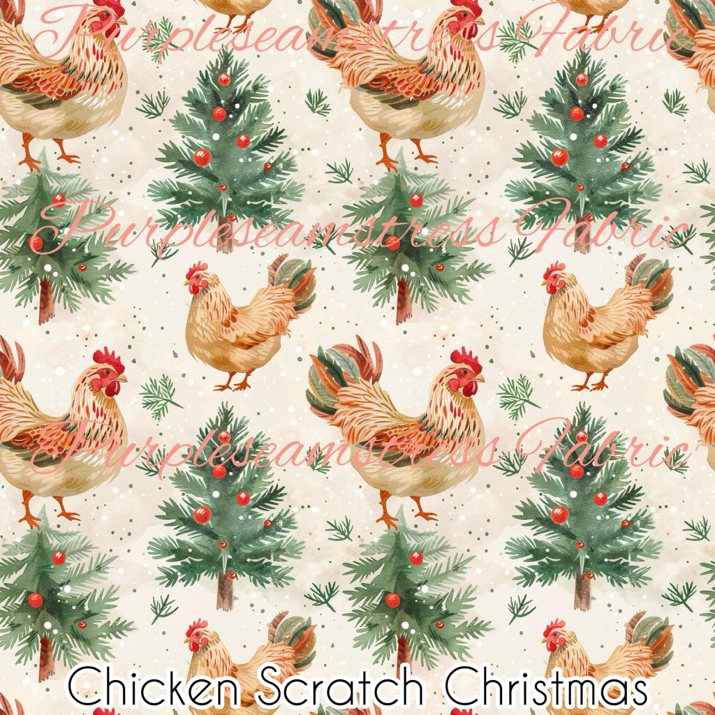 Chicken Scratch Christmas – Fabric – Purpleseamstress Fabric
