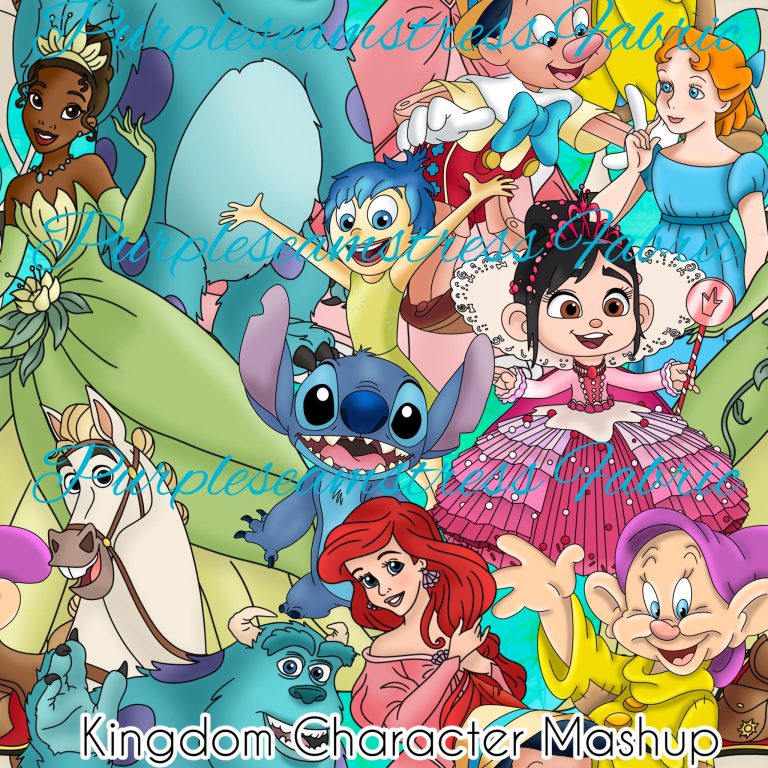 Kingdom Character Mashup – Fabric – Purpleseamstress Fabric