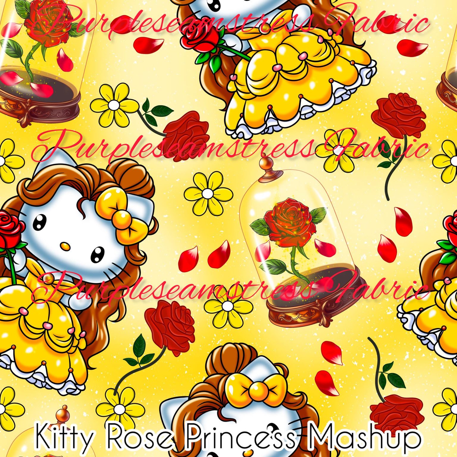 Kitty Rose Princess Mashup – Fabric – Purpleseamstress Fabric