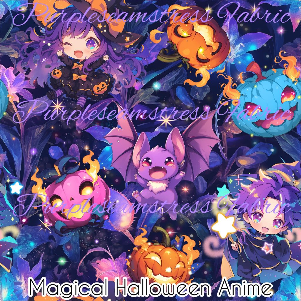 Magical Halloween Anime – Fabric – Purpleseamstress Fabric