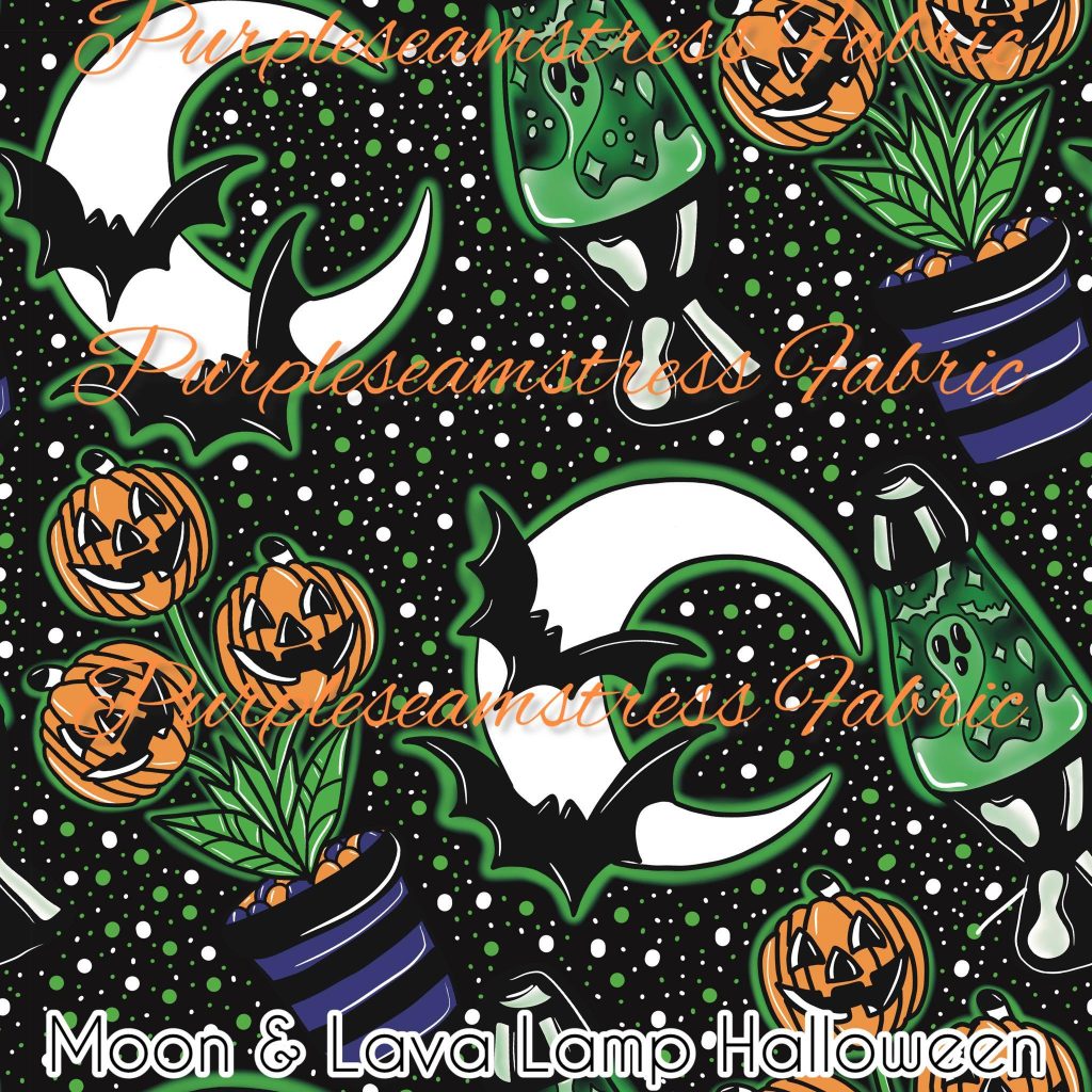 Moon & Lava Lamp Halloween – Fabric – Purpleseamstress Fabric