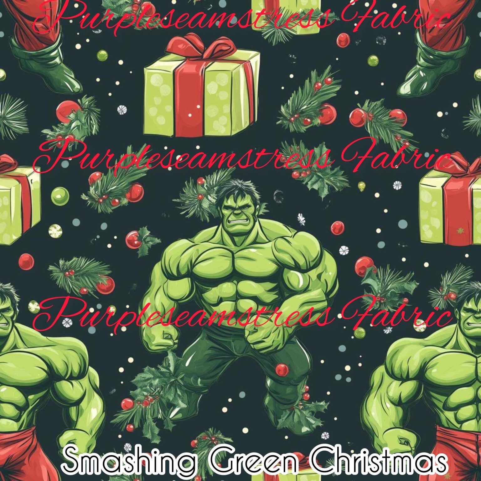 Smashing Green Christmas – Fabric – Purpleseamstress Fabric