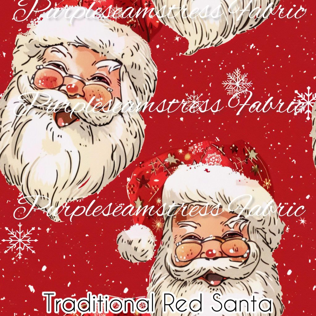 Traditional Red Santa – Fabric – Purpleseamstress Fabric