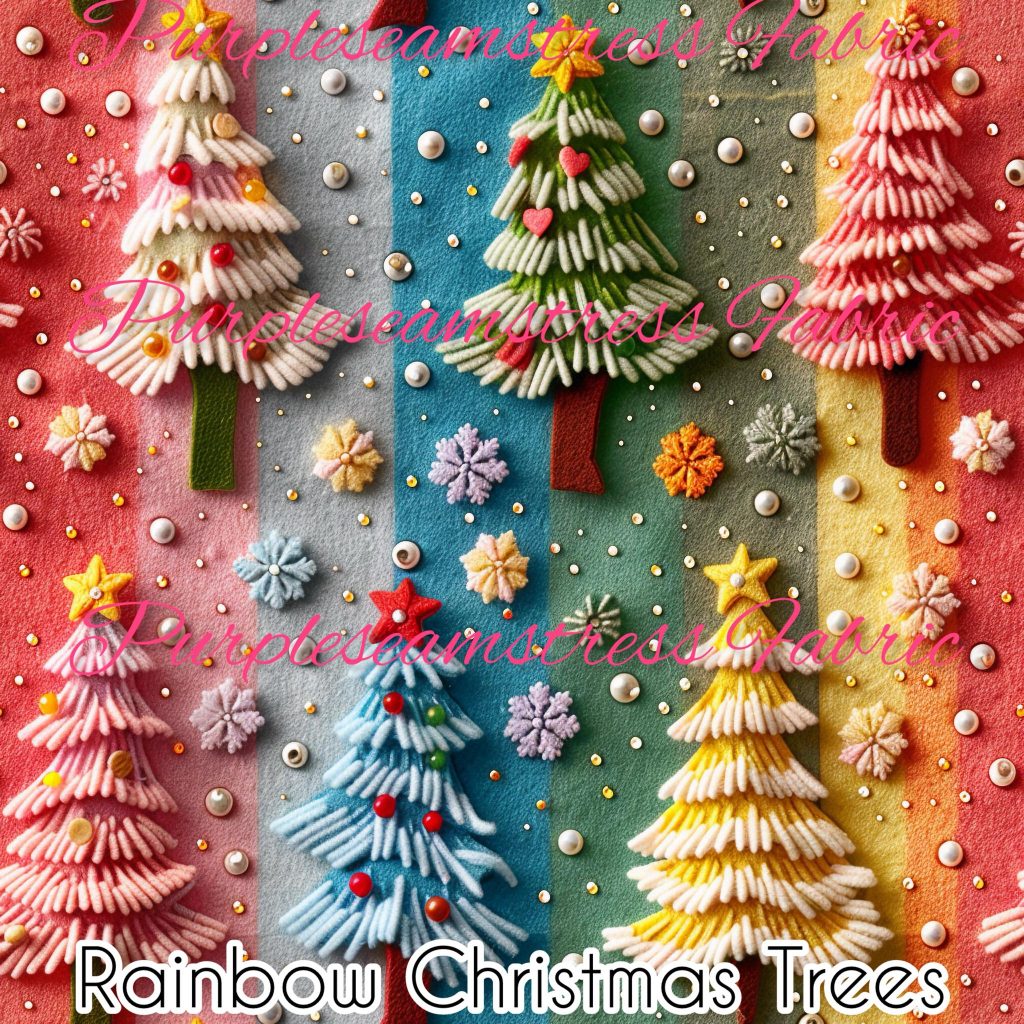 3D Rainbow Christmas Tree – Fabric – Purpleseamstress Fabric