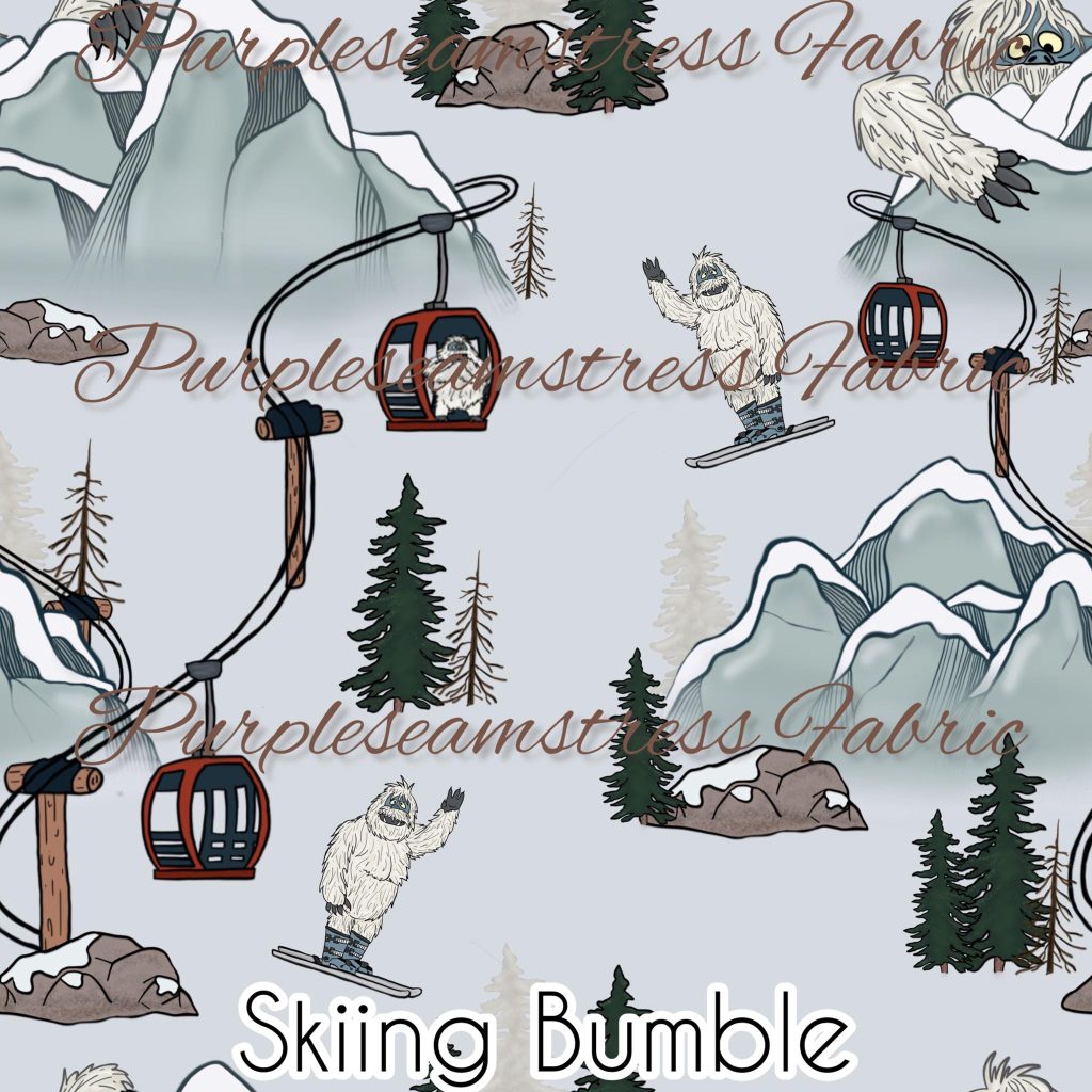 Skiing Bumble – Fabric – Purpleseamstress Fabric