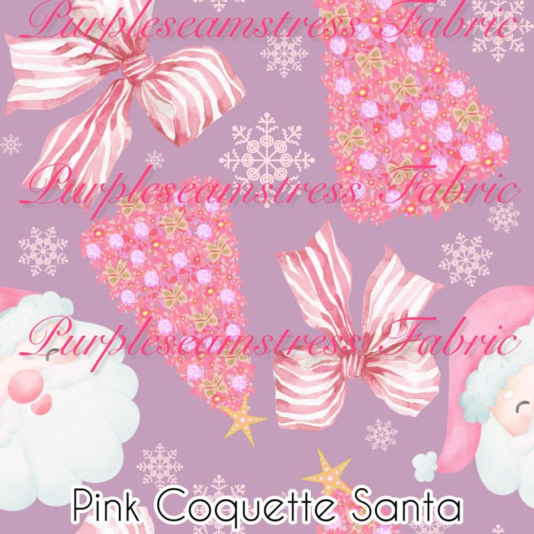 Pink Coquette Santa – Fabric – Purpleseamstress Fabric