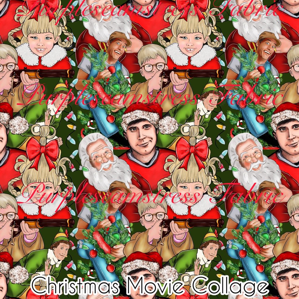 Christmas Movie Collage – Fabric – Purpleseamstress Fabric