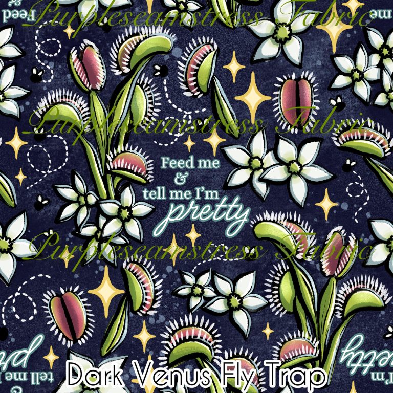 Dark Venus Fly Trap – Fabric – Purpleseamstress Fabric
