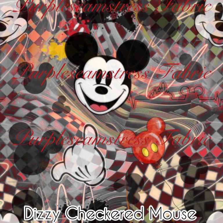 Dizzy Checkered Mouse – Purpleseamstress Fabric